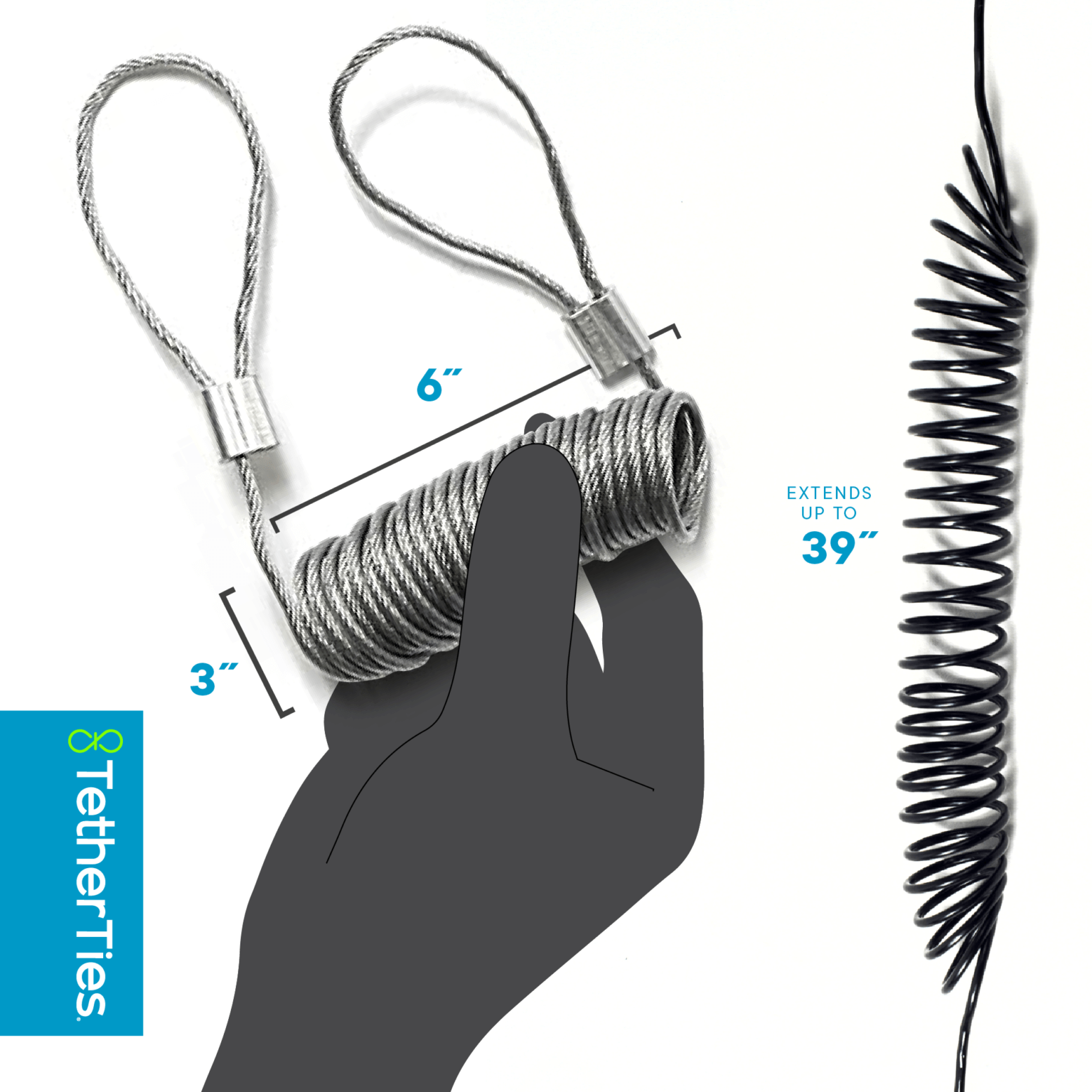 Retractable TetherTies Coils - TetherTies